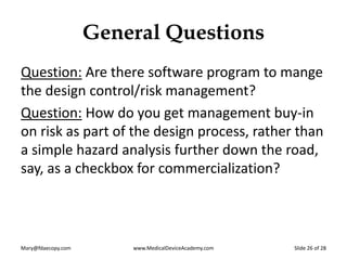 510(k) Best Practices - Combining Risk Management & Design Controls.pptx
