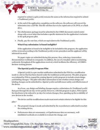 FDA’s 510(k) Pilot Programs | DOCX