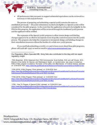 FDA’s 510(k) Pilot Programs | DOCX