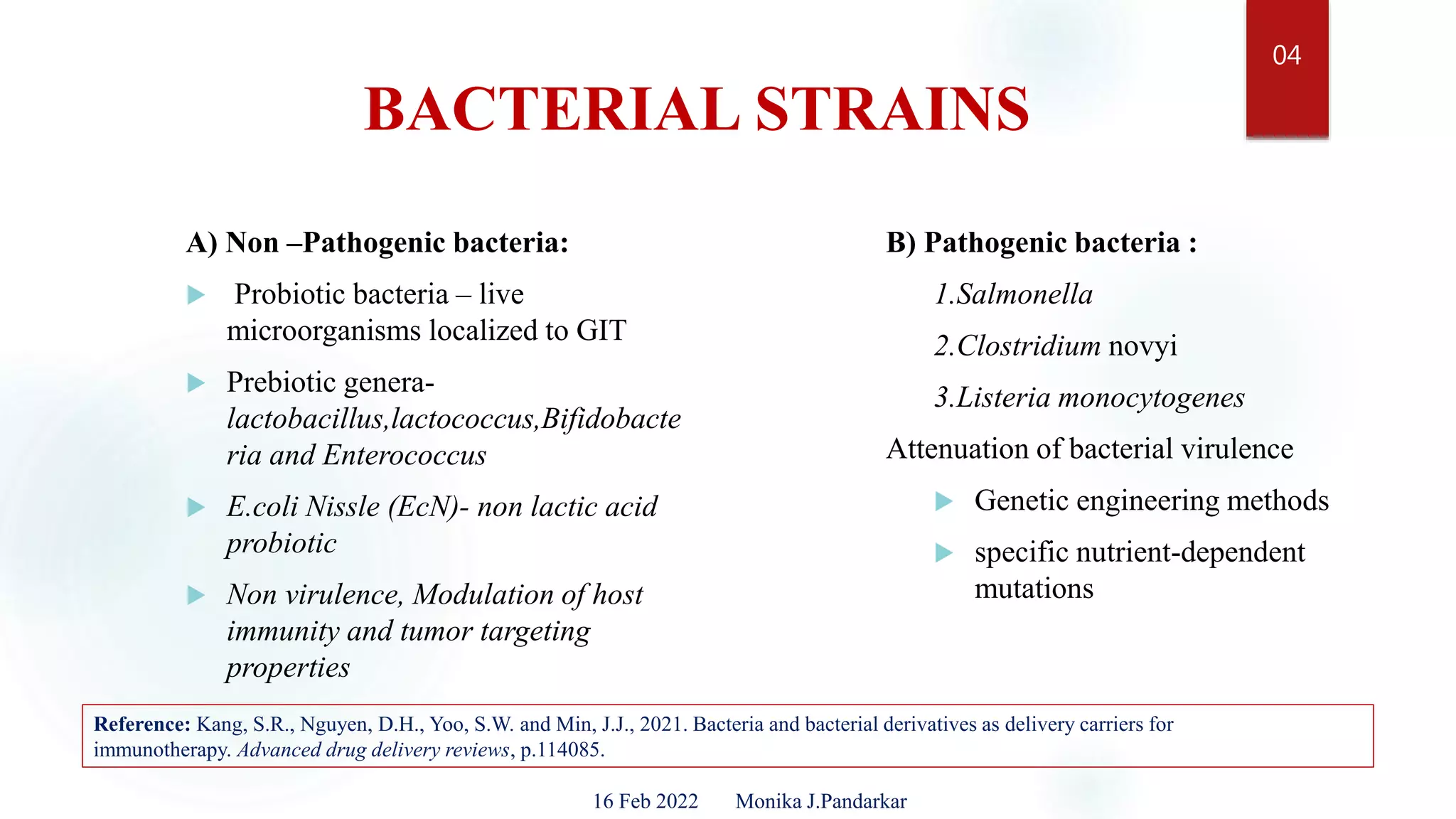Bacteria and bacterial derivatives as delivery carriers for ...