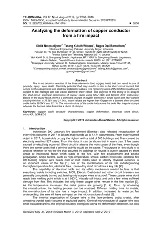 Analyzing the deformation of copper conductor from a fire impact | PDF