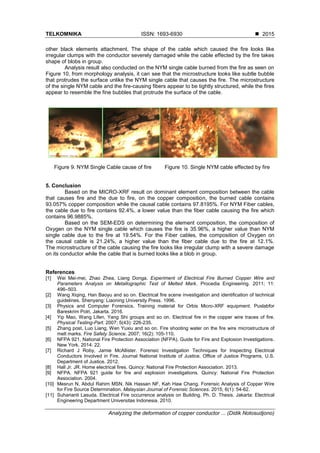 Analyzing the deformation of copper conductor from a fire impact | PDF