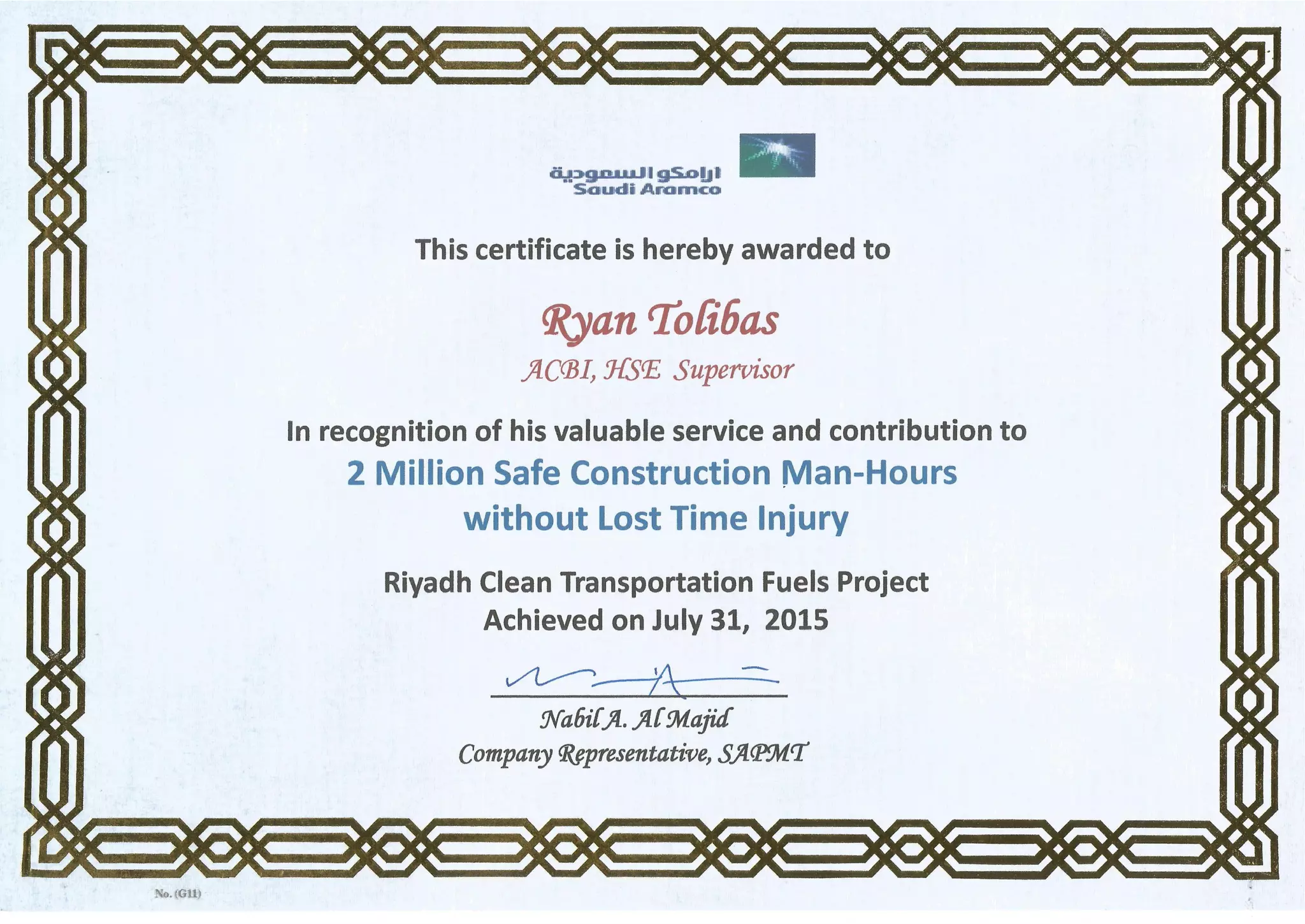 Certificate of Appreciation (RCTF Project) | PPT