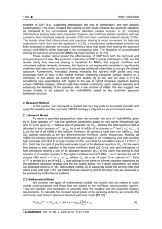 Hybrid multi-independent mmWave MNOs assessment utilising spectrum sharing paradigm for 5G ...