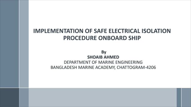 Electrical Isolation procedure onboard ship | PDF | First Aid | Injuries