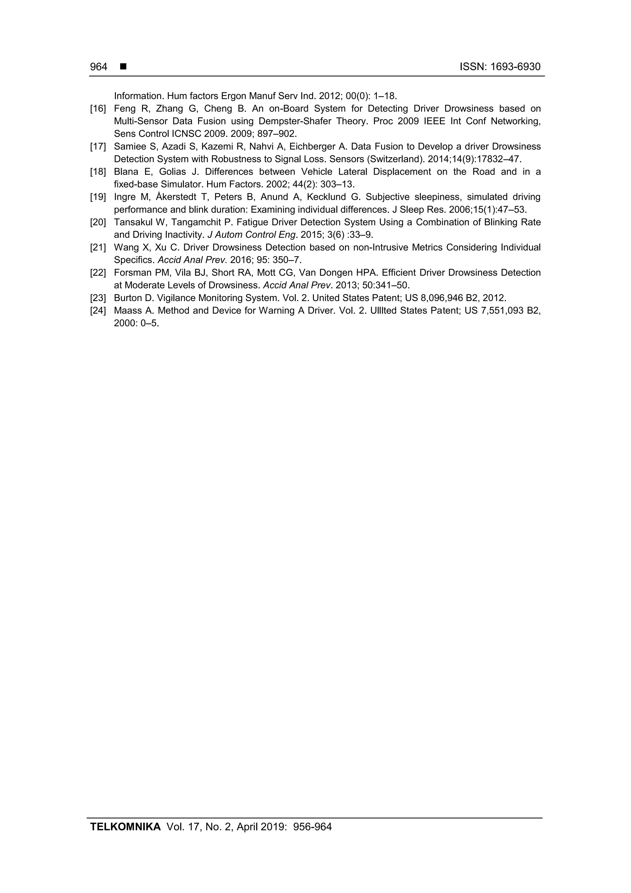 Non Intrusive Vehicle Based Measurement System For Drowsiness Detection Pdf 1937