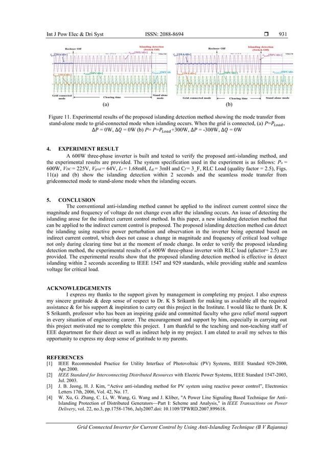 Grid Connected Inverter for Current Control by Using Anti-Islanding ...