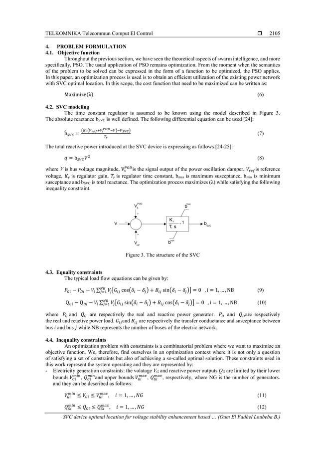 SVC device optimal location for voltage stability enhancement based on a combined particle swarm ...