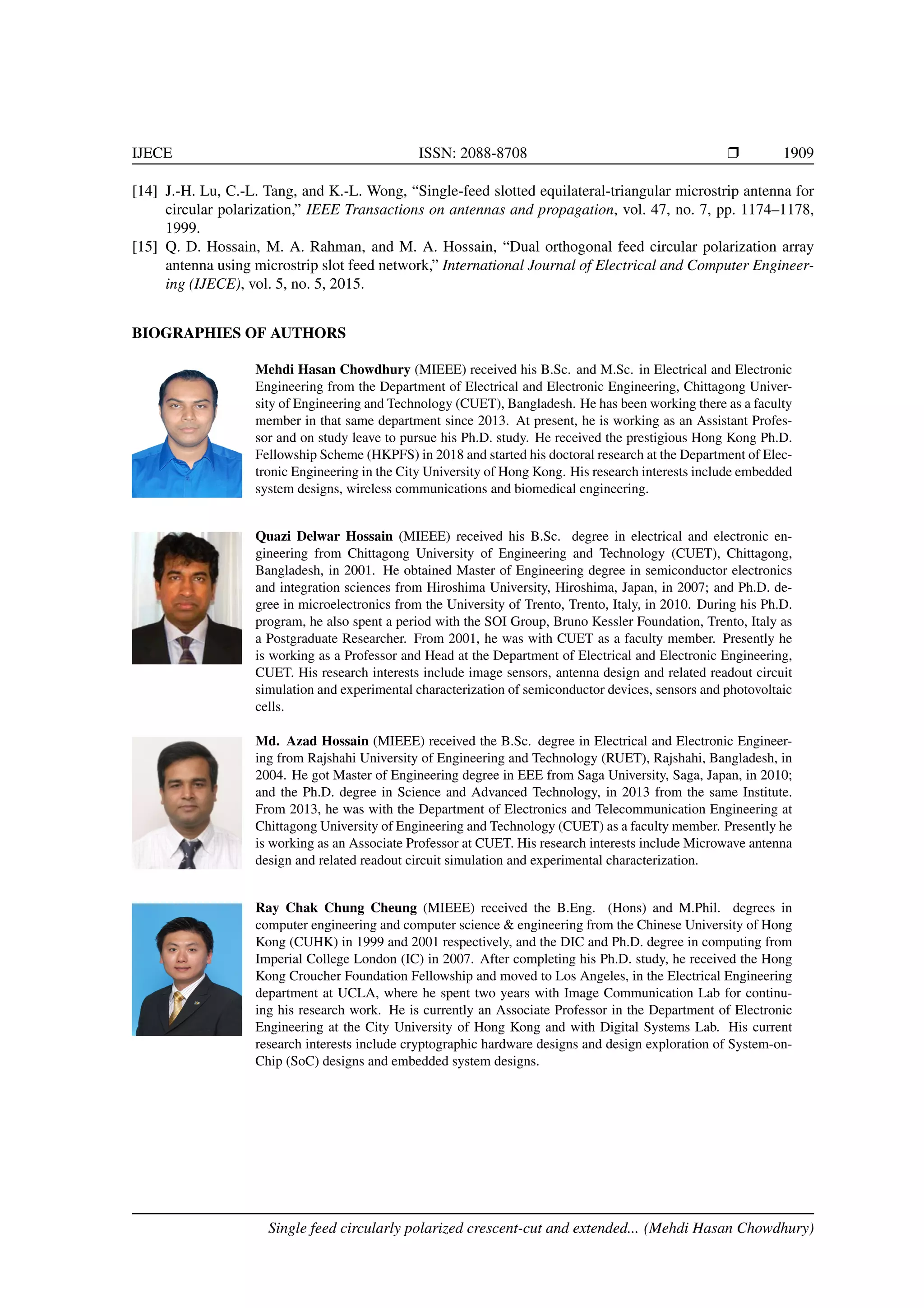 Single feed circularly polarized crescent-cut and extended corner ...