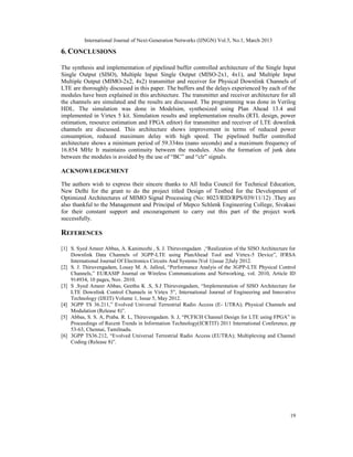 Implementation of Pipelined Architecture for Physical Downlink Channels of 3GPPLTE | PDF