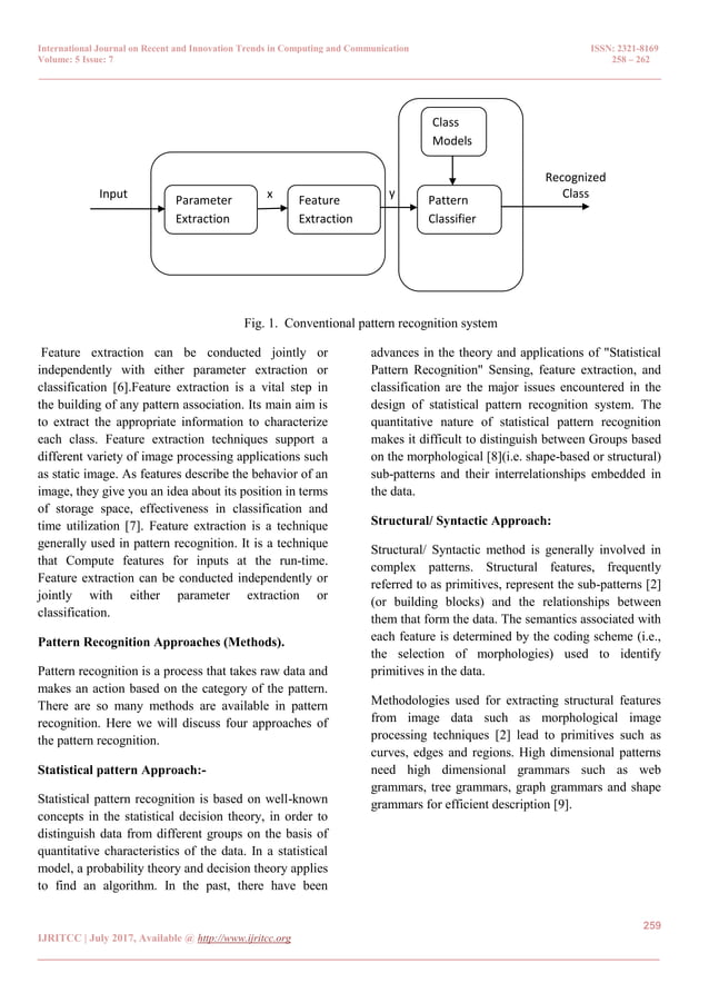 A Survey on the Use of Pattern Recognition Techniques | PDF