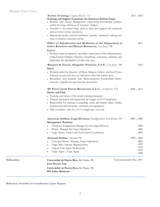 Damaris Torres Ferrer resume May 2016 | DOCX | Aviation Industry ...