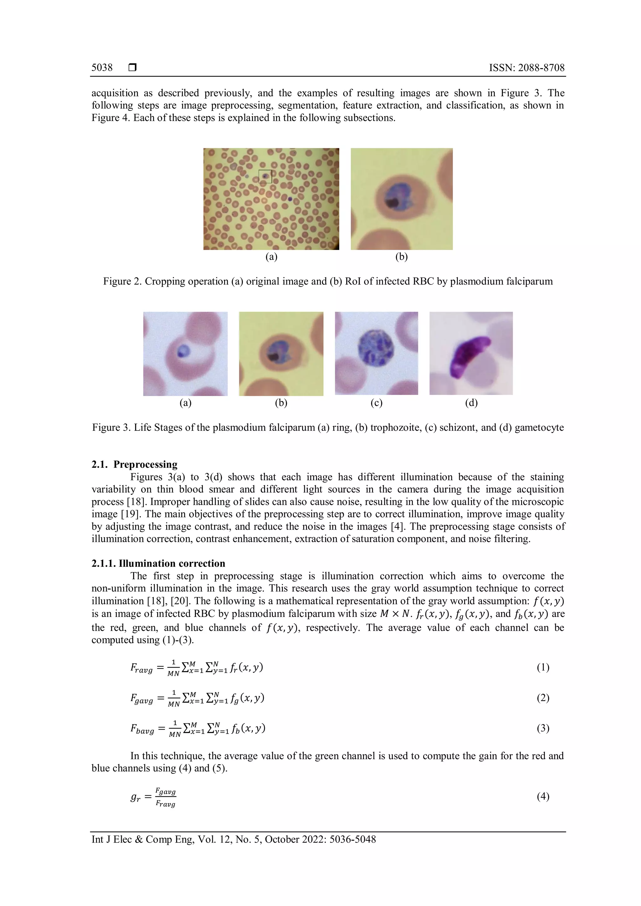 Classification of plasmodium falciparum based on textural and morphological features | PDF
