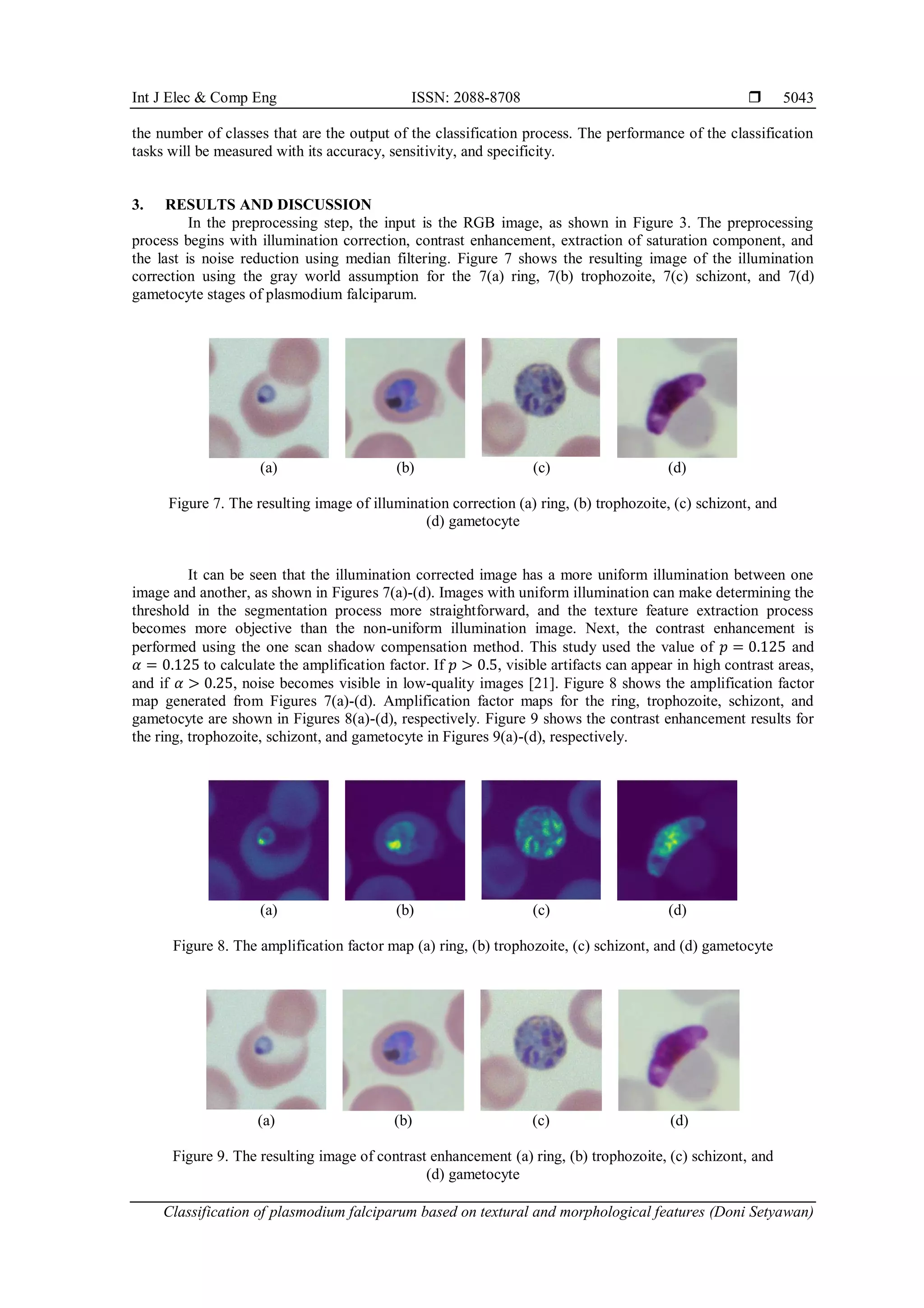 Classification of plasmodium falciparum based on textural and ...