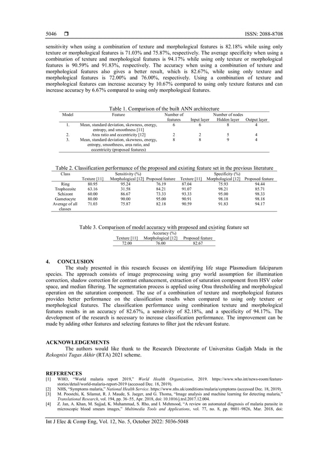 Classification of plasmodium falciparum based on textural and morphological features | PDF ...