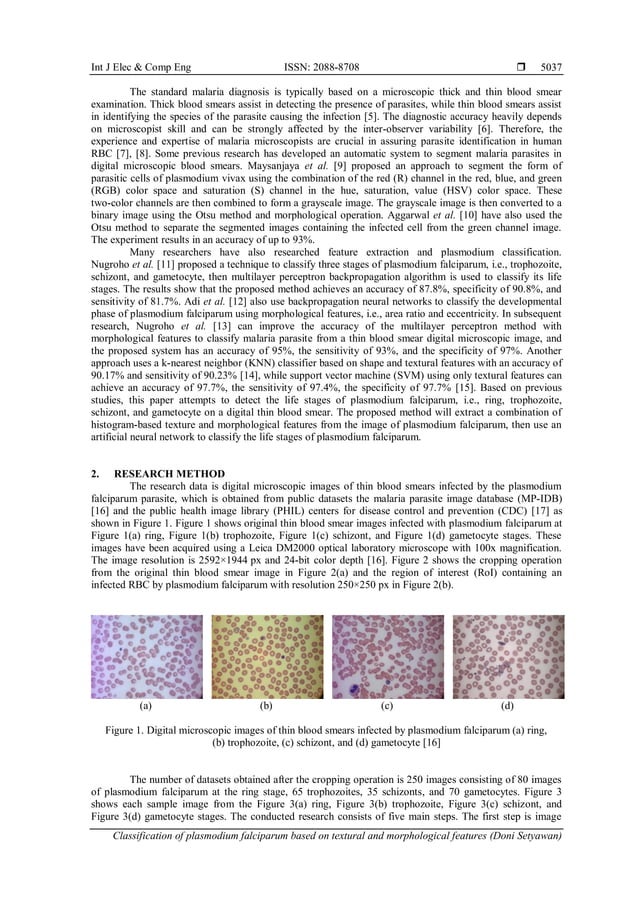 Classification of plasmodium falciparum based on textural and ...