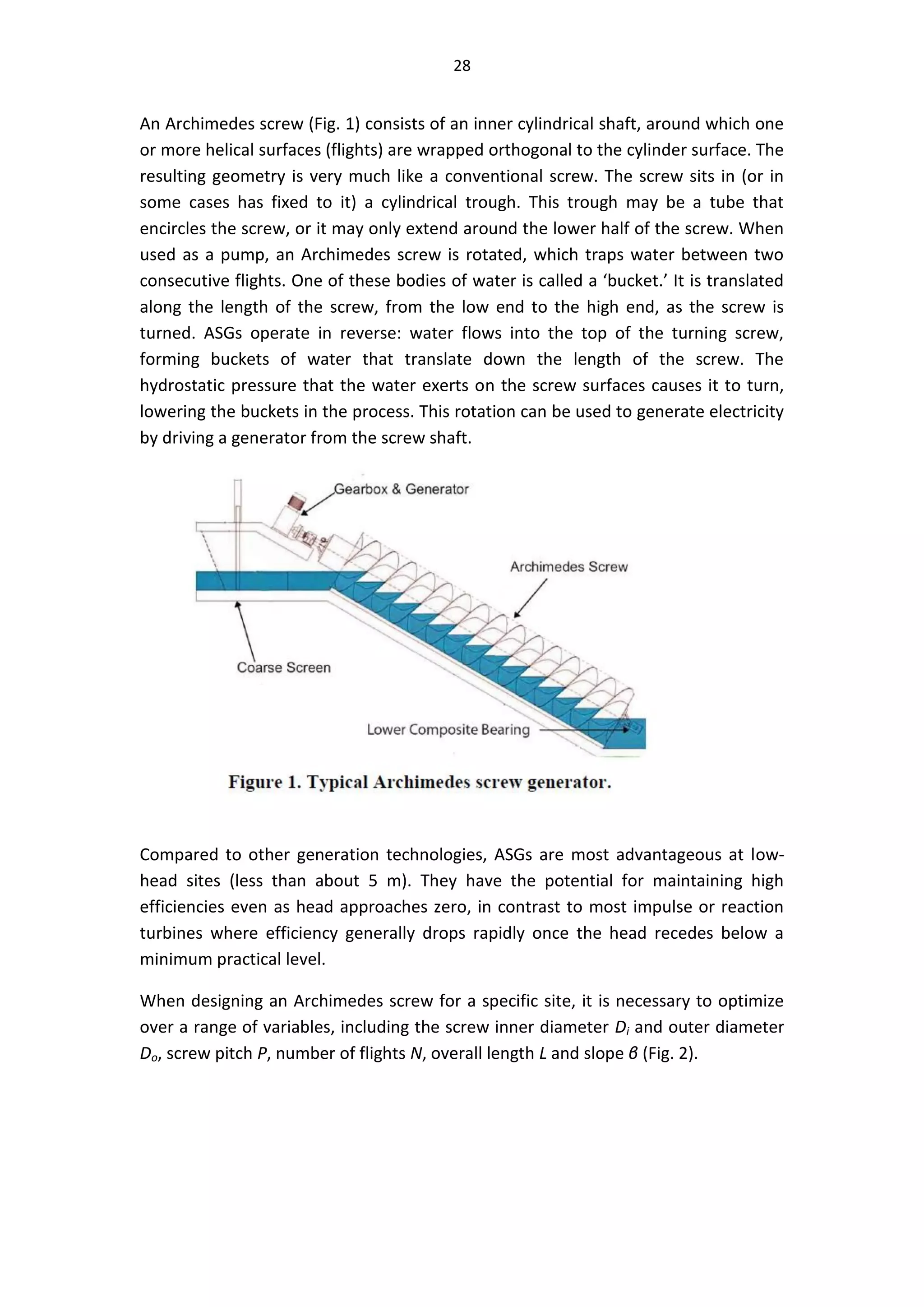 Archimedes Screw as a Low Head Hydropower Generator | PDF