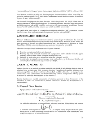 Applying Genetic Algorithms to Information Retrieval Using Vector Space Model | PDF
