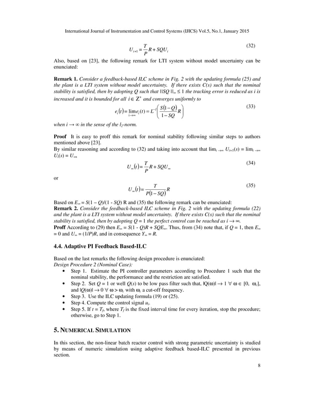 NONLINEAR BATCH REACTOR TEMPERATURE CONTROL BASED ON ADAPTIVE FEEDBACK-BASED ILC | PDF