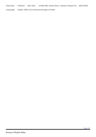 RESUME-Rashid Abbas | PDF