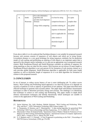 Study of Distance Measurement Techniques in Context to Prediction Model of Web Caching and Web ...
