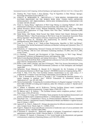 Study of Distance Measurement Techniques in Context to Prediction Model of Web Caching and Web ...