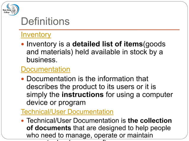 511718784-maintain-inventory-of-equipment-software-and-documentation.pptx | Computer Peripherals ...