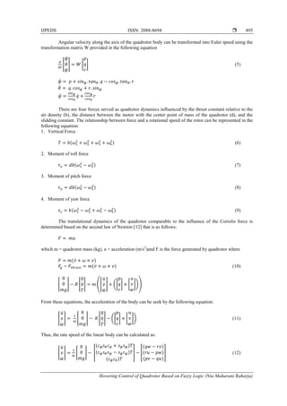 Hovering Control of Quadrotor Based on Fuzzy Logic | PDF | Radio Control | Hobbies & Interests