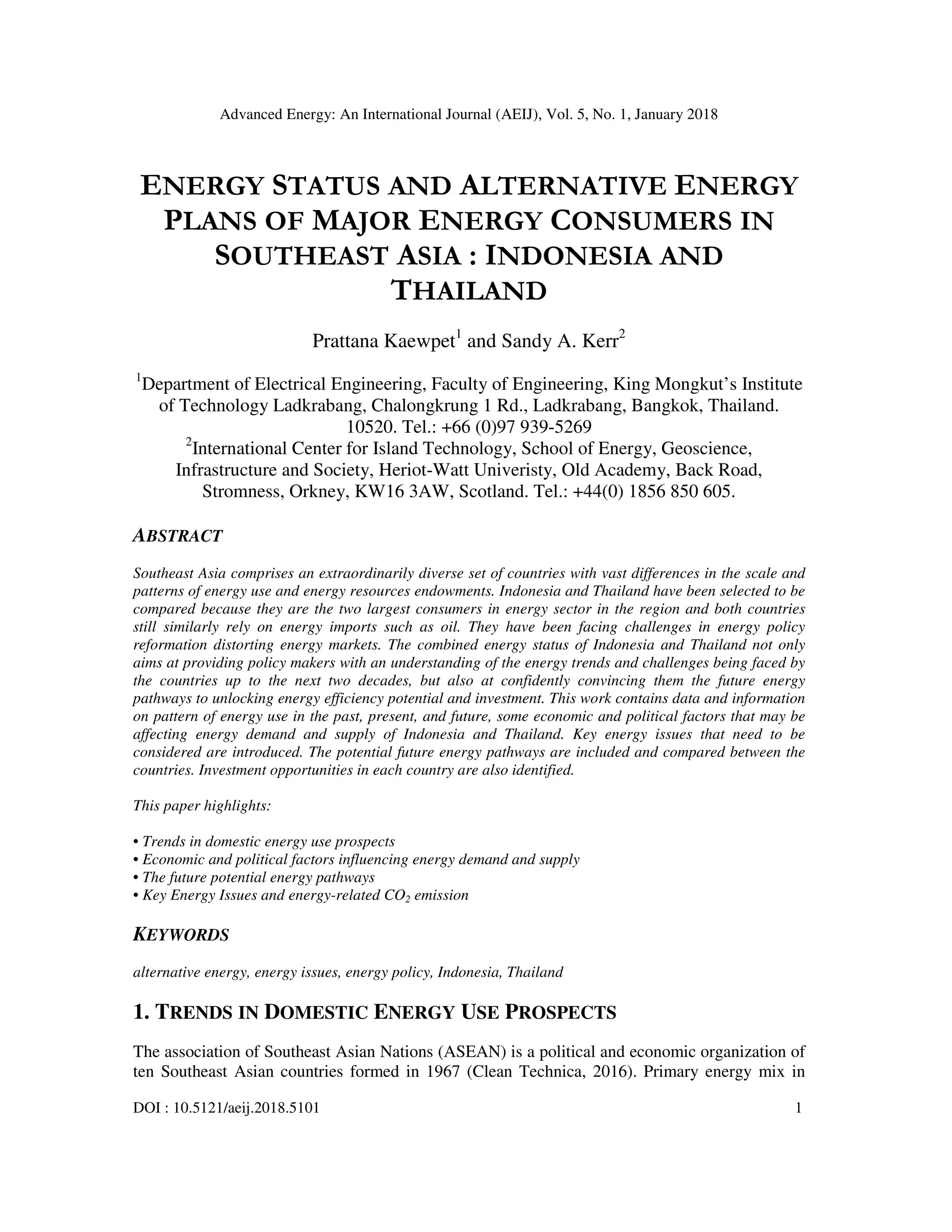 ENERGY STATUS AND ALTERNATIVE ENERGY PLANS OF MAJOR ENERGY CONSUMERS IN ...