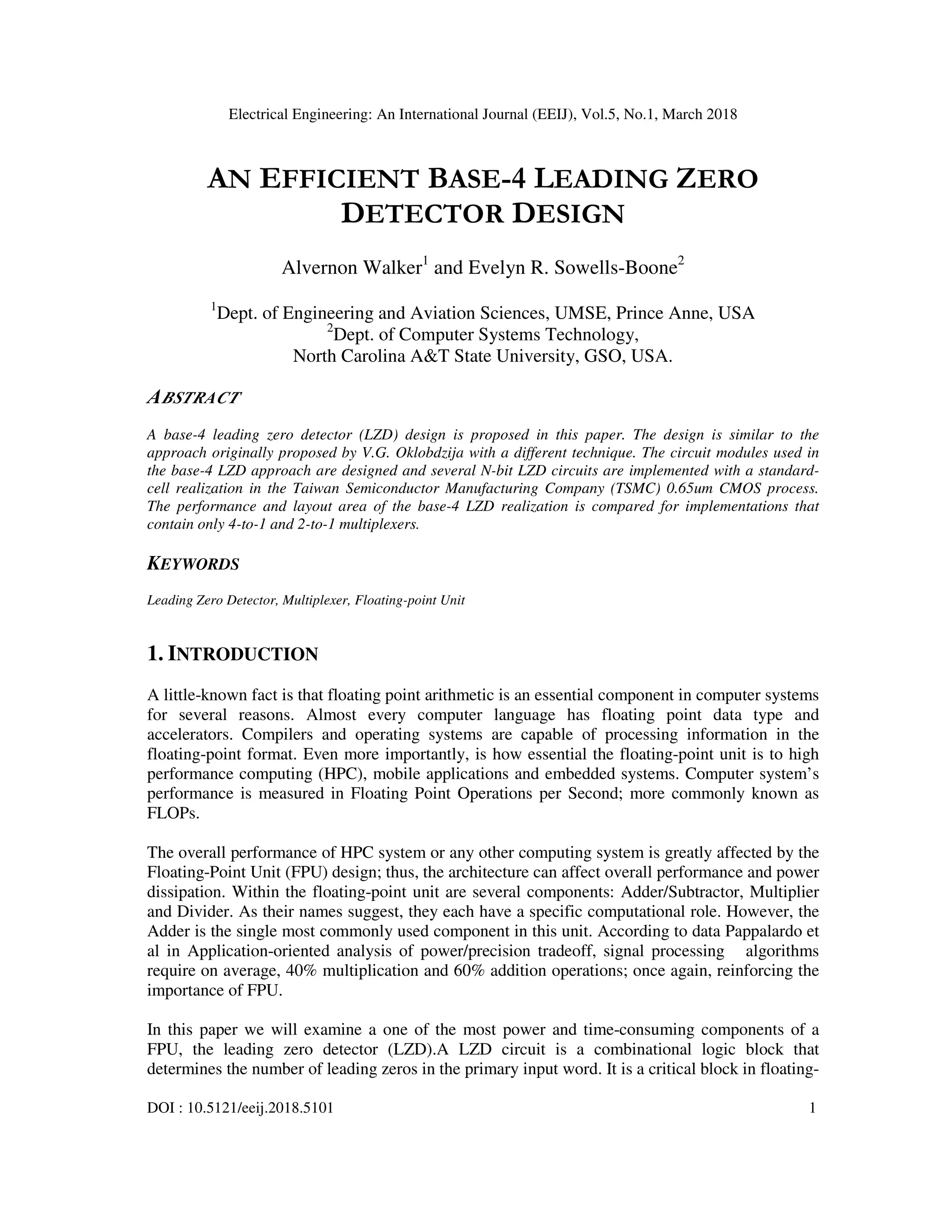 AN EFFICIENT BASE-4 LEADING ZERO DETECTOR DESIGN | PDF