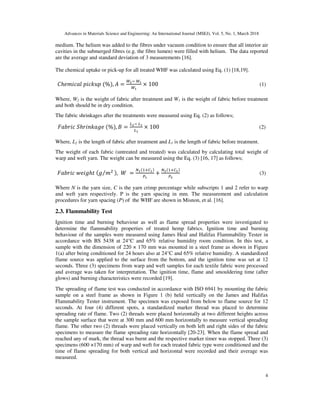 FLAMMABILITY CHARACTERISTICS OF CHEMICAL TREATED WOVEN HEMP FABRIC | PDF