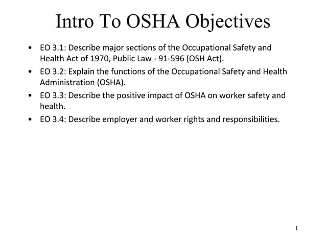 Introduction to OSHA | PPTX