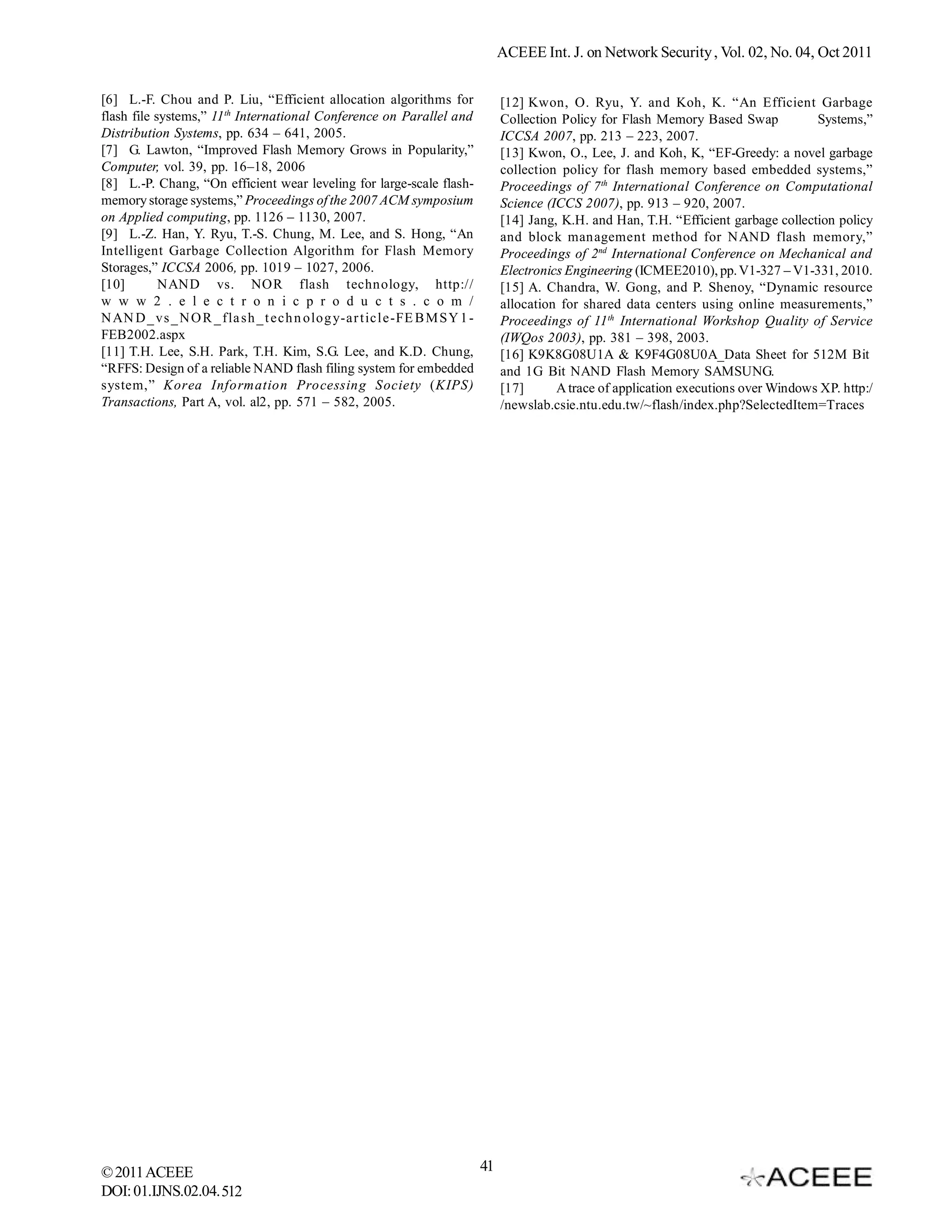 GR-FB Block Cleaning Scheme in Flash Memory | PDF