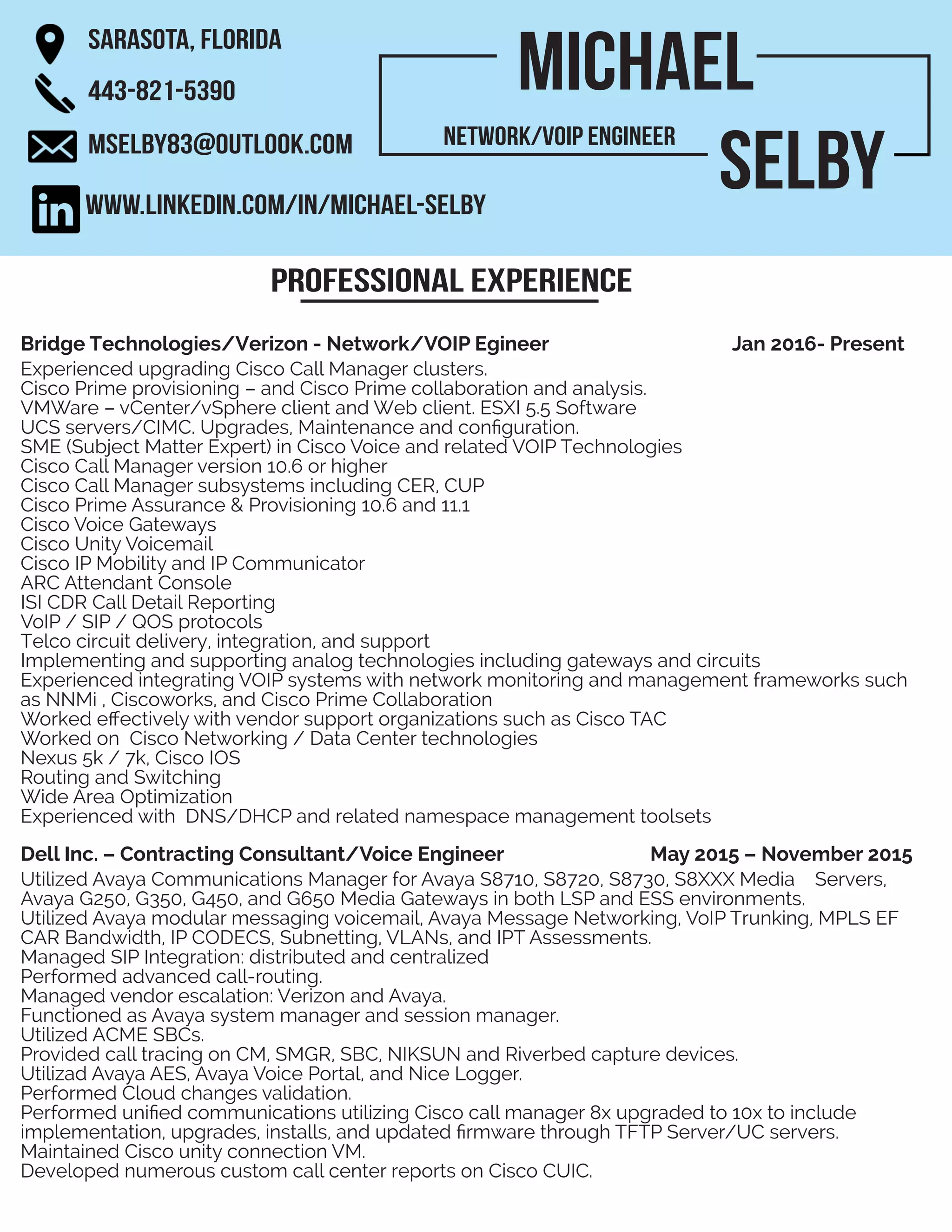 Michael Selby - 2016 Resume | PDF