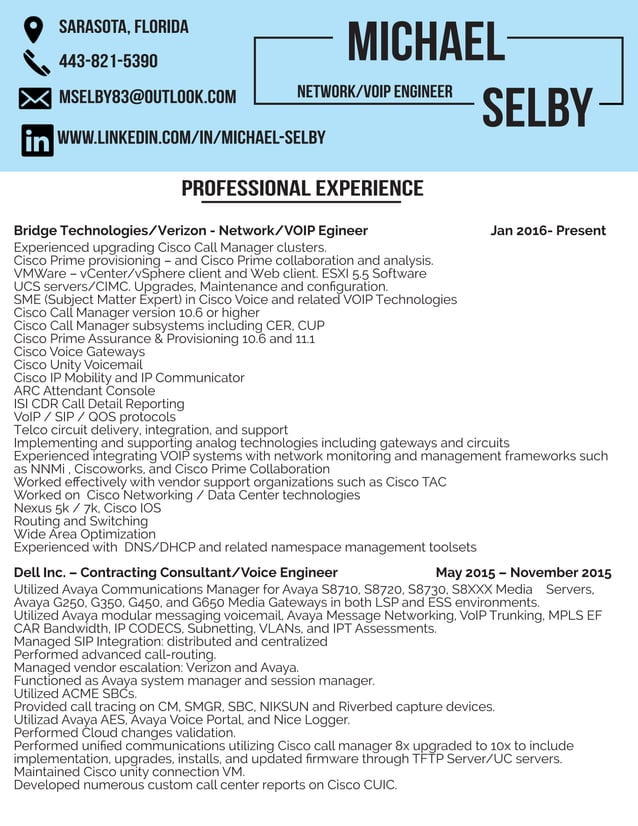 Michael Selby - 2016 Resume | PDF