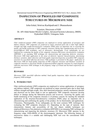 INSPECTION OF PROFILED FRP COMPOSITE STRUCTURES BY MICROWAVE NDE | PDF