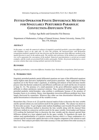 FITTED OPERATOR FINITE DIFFERENCE METHOD FOR SINGULARLY PERTURBED PARABOLIC CONVECTION-DIFFUSION ...