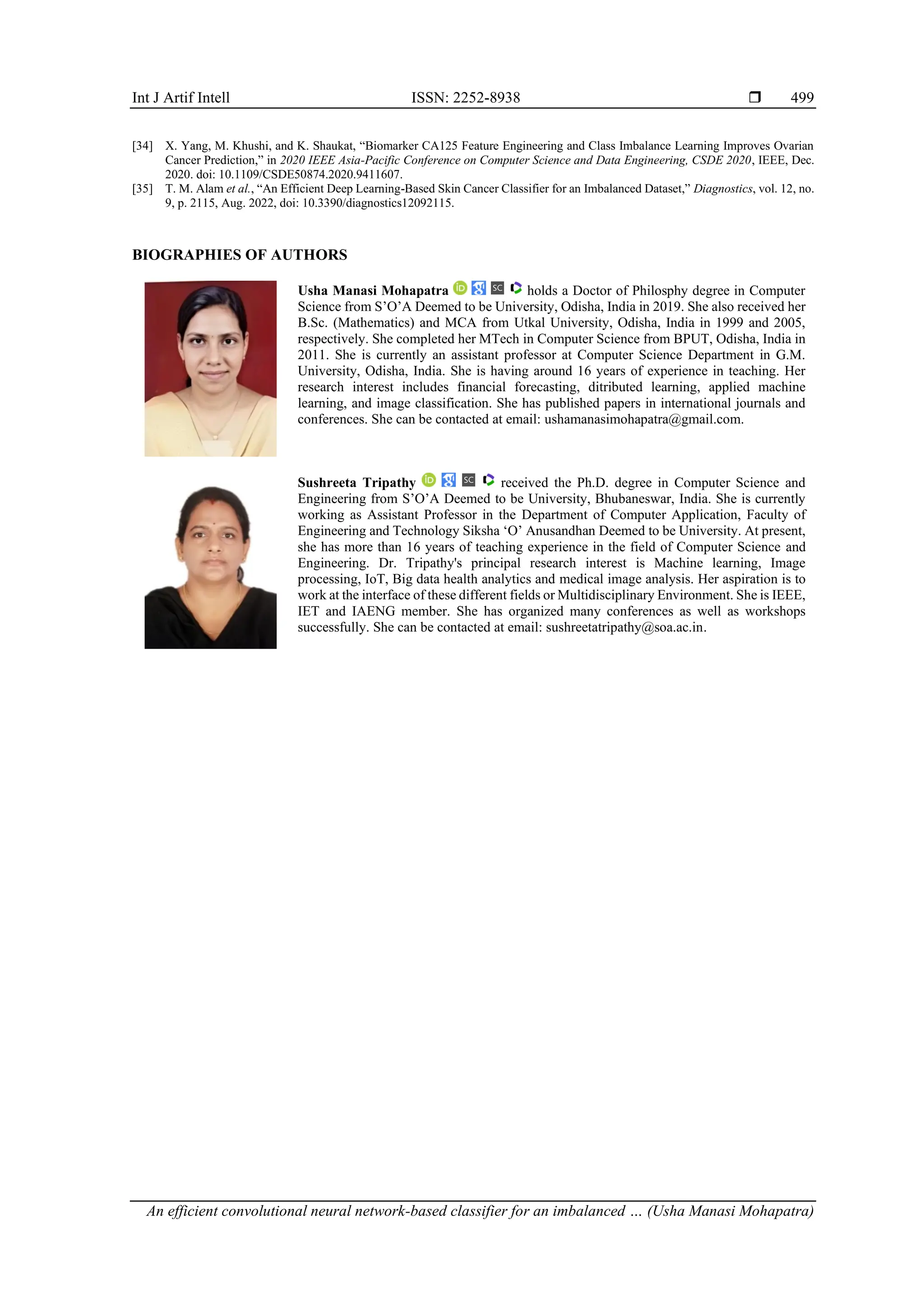An Efficient Convolutional Neural Network Based Classifier For An