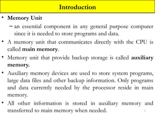 Memory Organization of computer systemss | PPTX