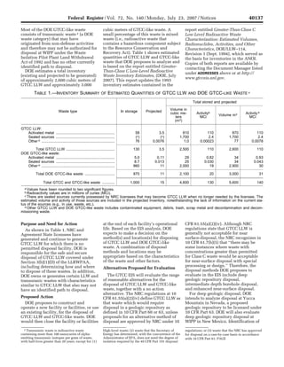 NOI - GTCC Low Level Radioactive Waste | PDF