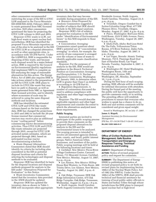 NOI - GTCC Low Level Radioactive Waste | PDF