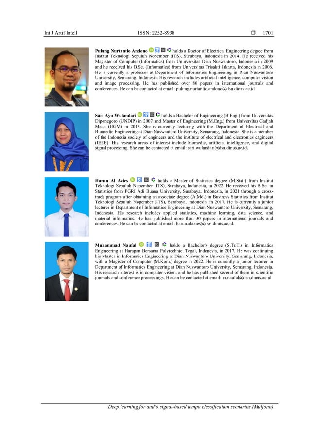 Deep learning for audio signal-based tempo classification scenarios | PDF