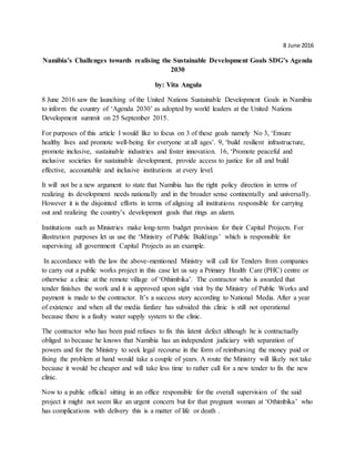 Namibias challenges in realising the sustainable development goals ...