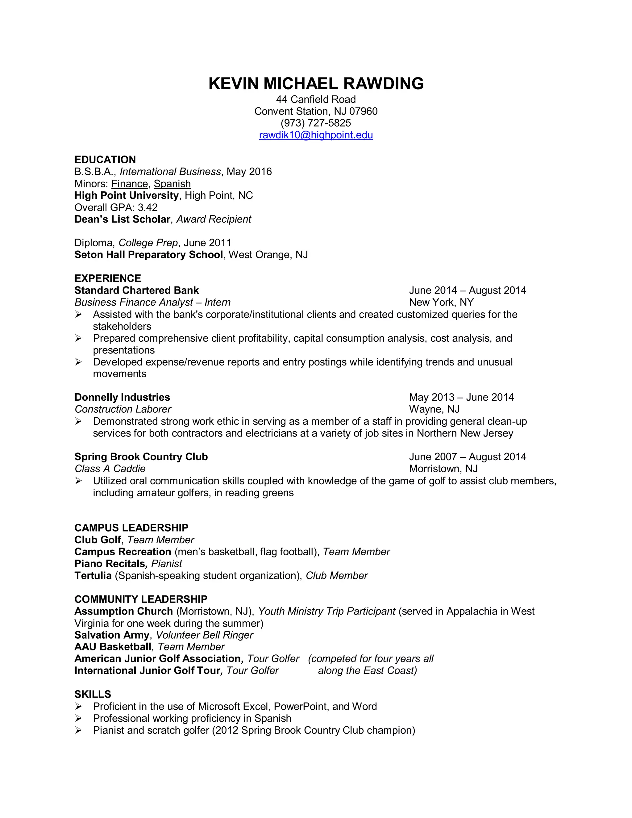 Resume - Kevin Rawding | PDF