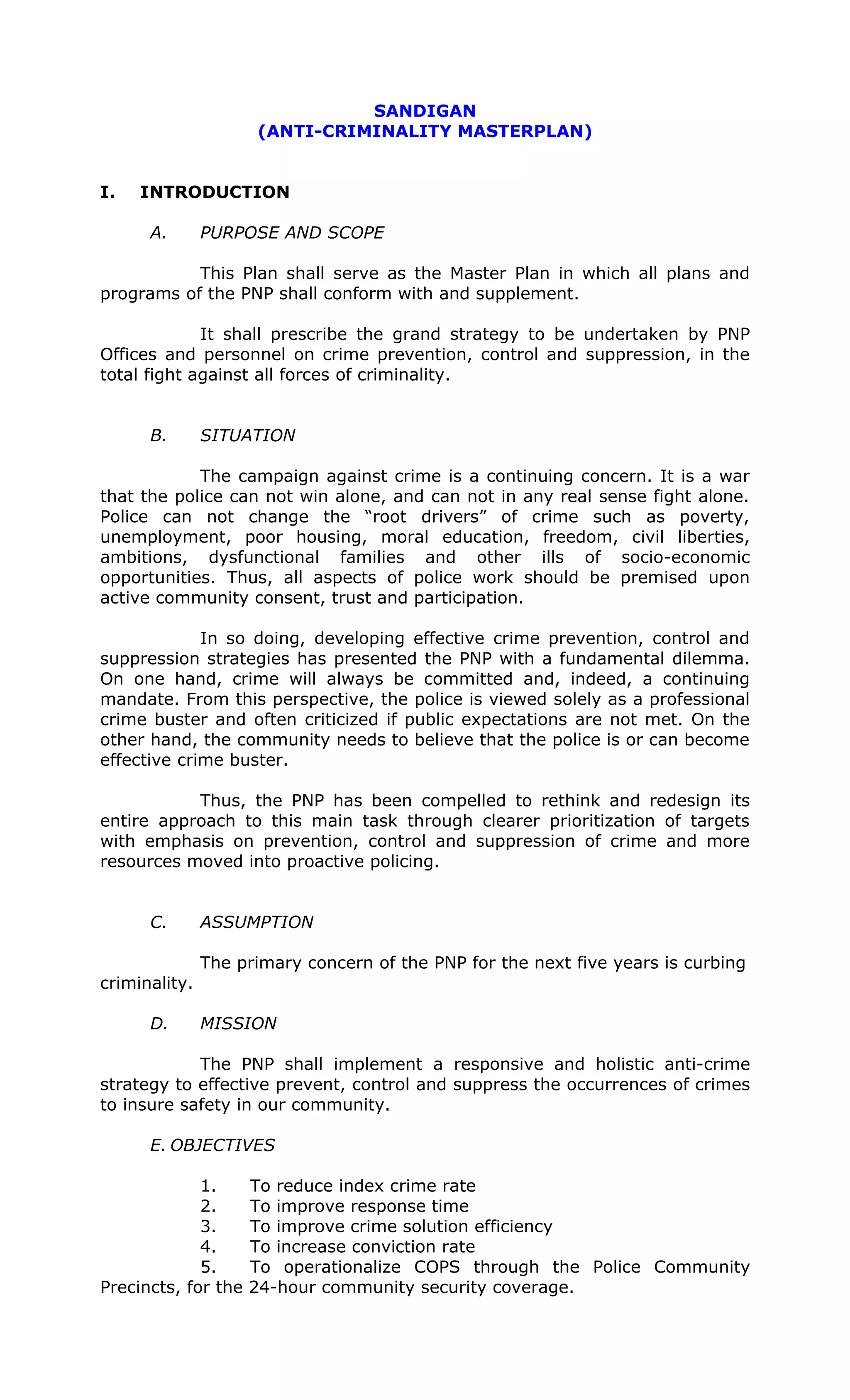 PNP MASTER PLANS | PDF