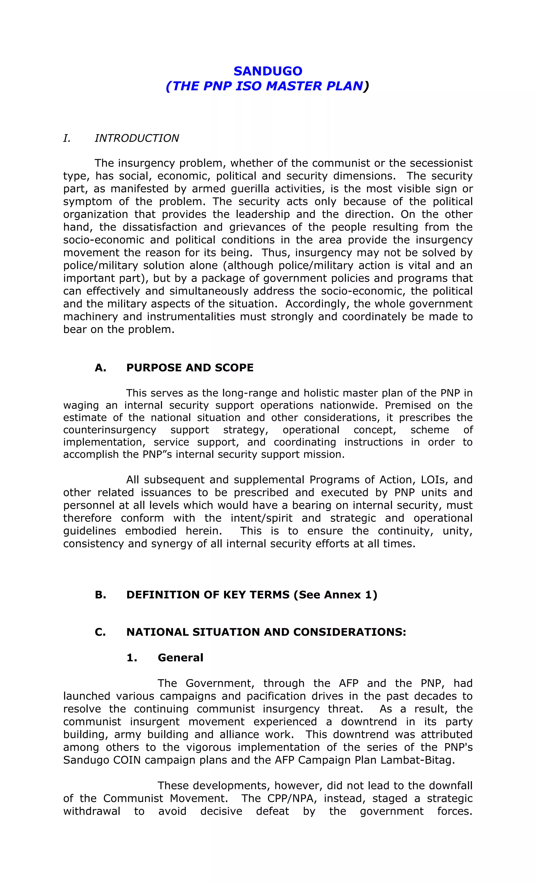 PNP MASTER PLANS | PDF