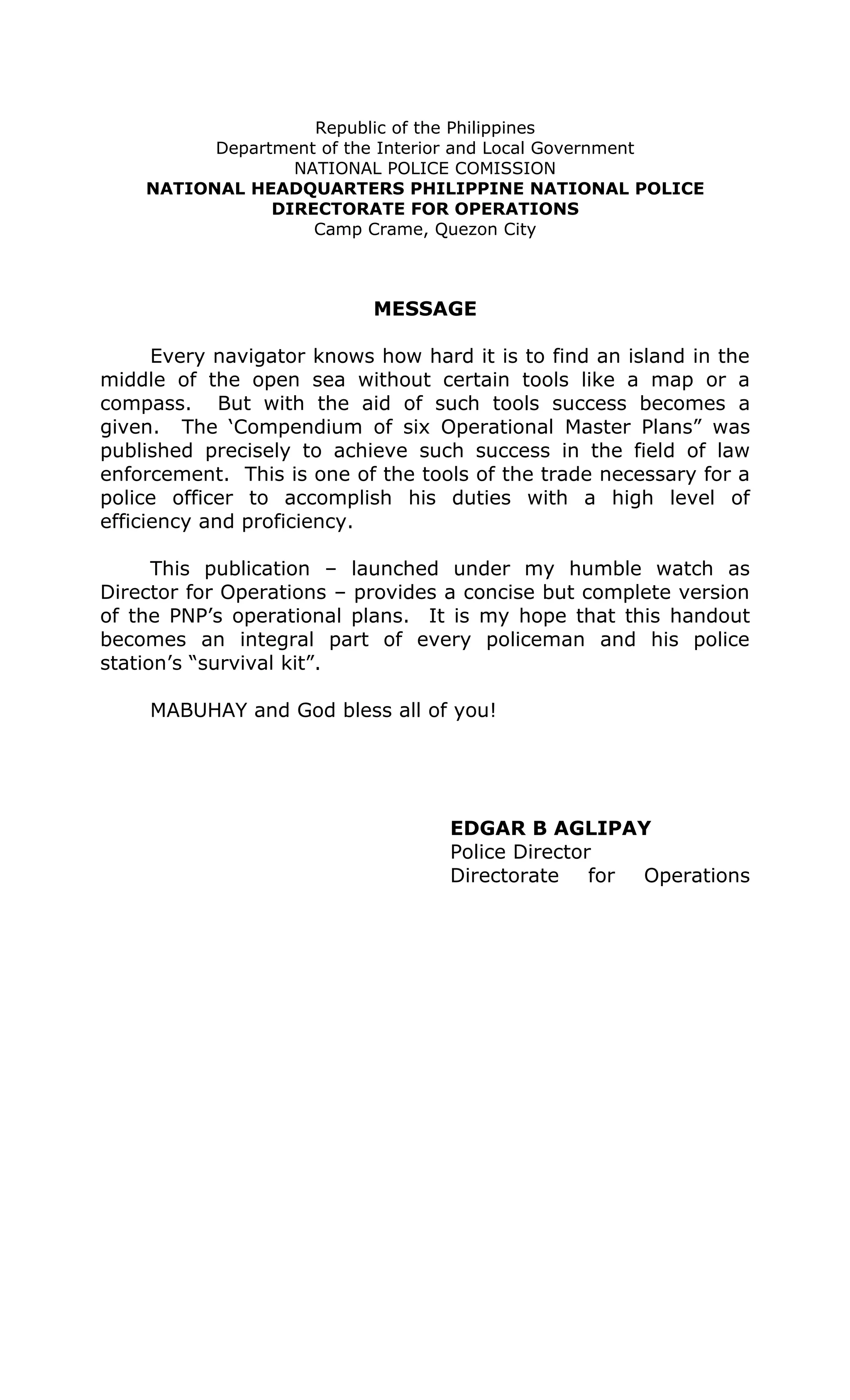 PNP MASTER PLANS | PDF