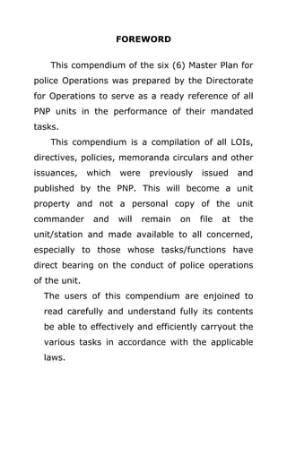 PNP MASTER PLANS | PDF