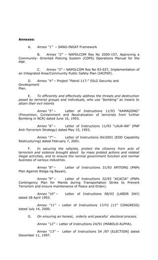 PNP MASTER PLANS | PDF
