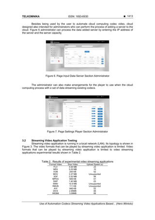 Use of Automation Codecs Streaming Video Applications Based on Cloud Computing | PDF | Cloud ...